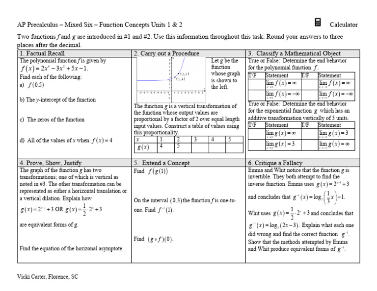 AP Precalculus Functions Analysis Guide | PDF | Function (Mathematics ...
