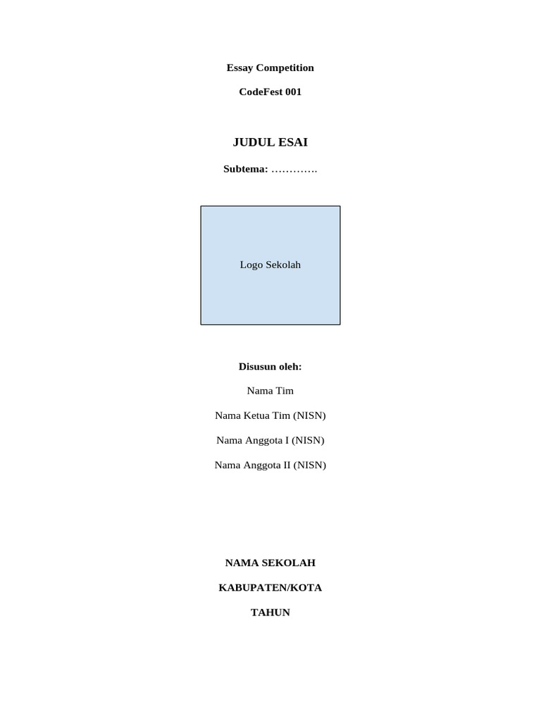 (Esai) Format Halaman Sampul | PDF