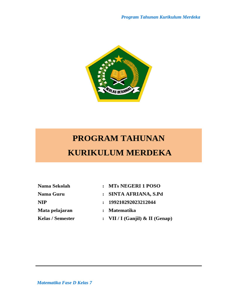 5. PROTA Kurikulum Merdeka | PDF