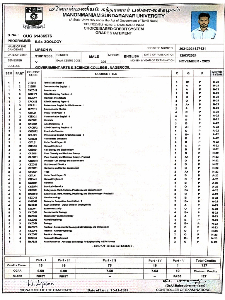 5th Mark Statement | PDF