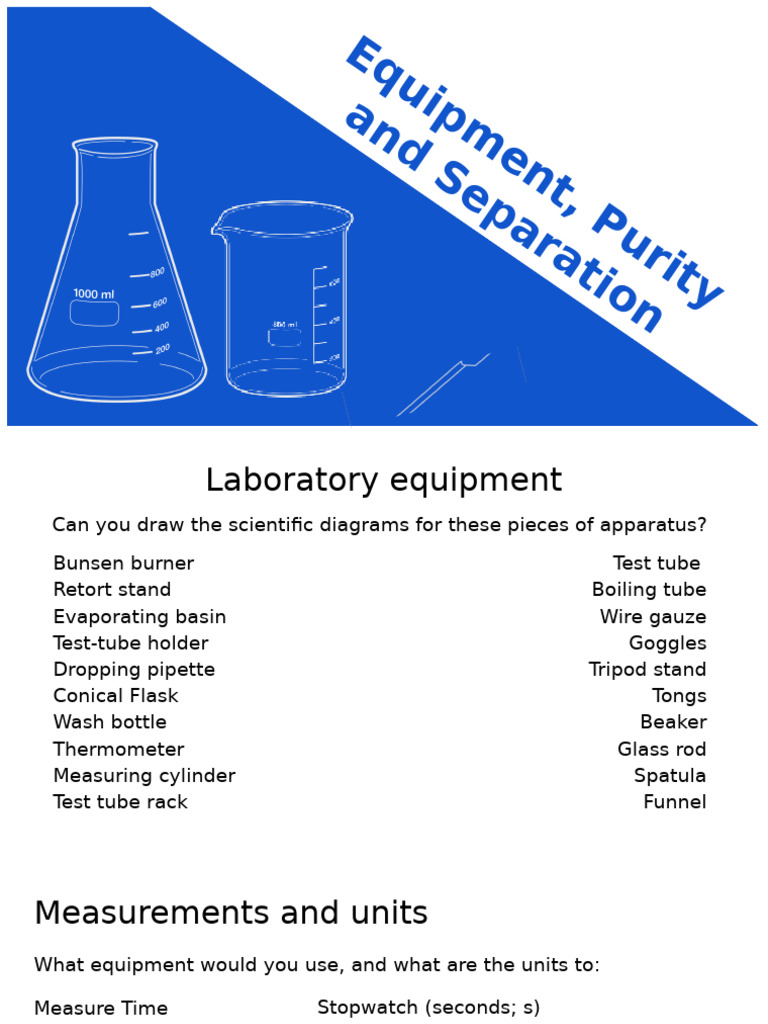 F2 Chem 25-05-14 Equipment, Purity, and Separation | PDF | Filtration ...