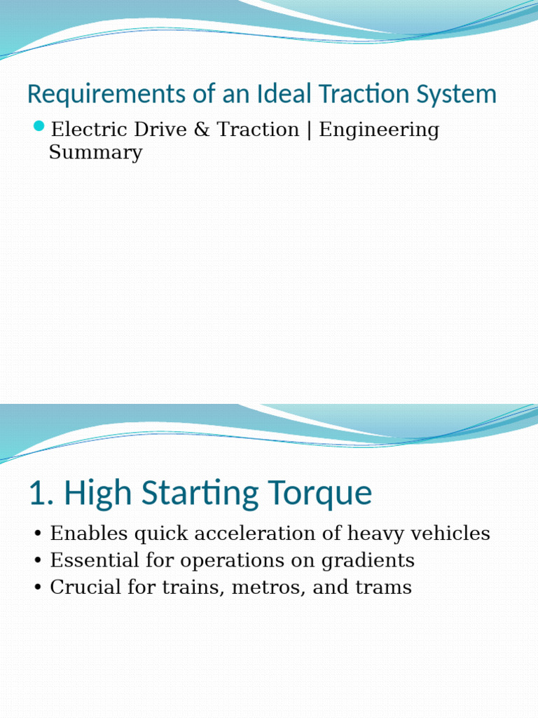 Ideal Electric Traction System Requirements | PDF | Brake | Train