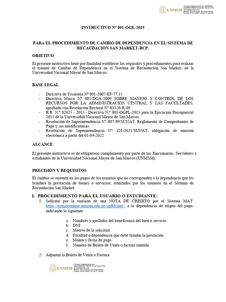 Procedimiento de Cambio de Dependencia | PDF