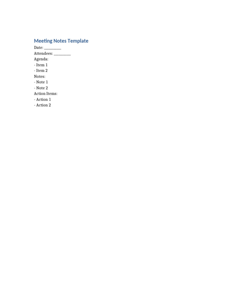 Meeting Notes Template | PDF