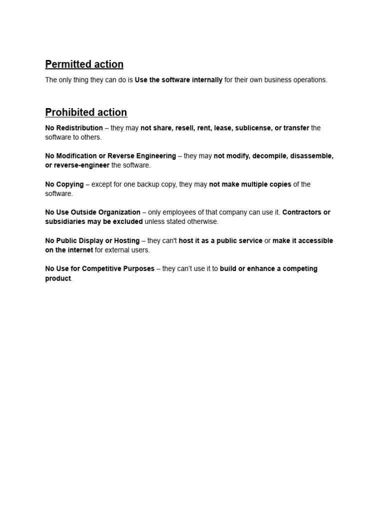 Permitted Action | PDF