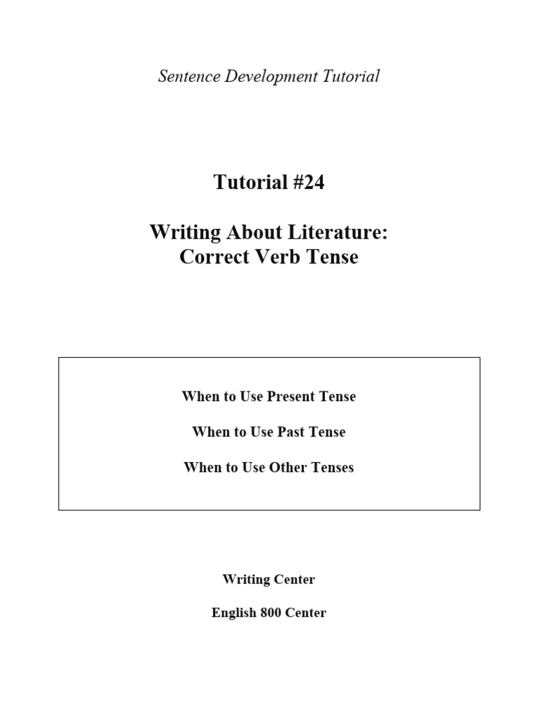 Correct Verb Tense in Literature Writing | PDF | Desdemona