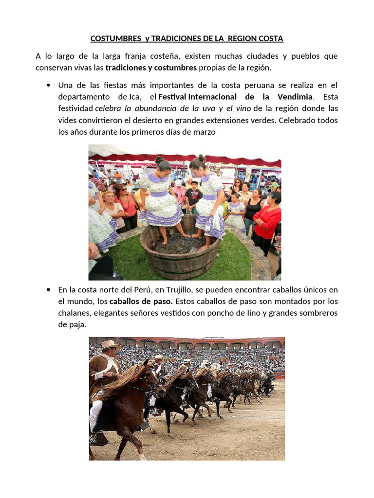 Costumbres, Tradiciones y Actividades | PDF