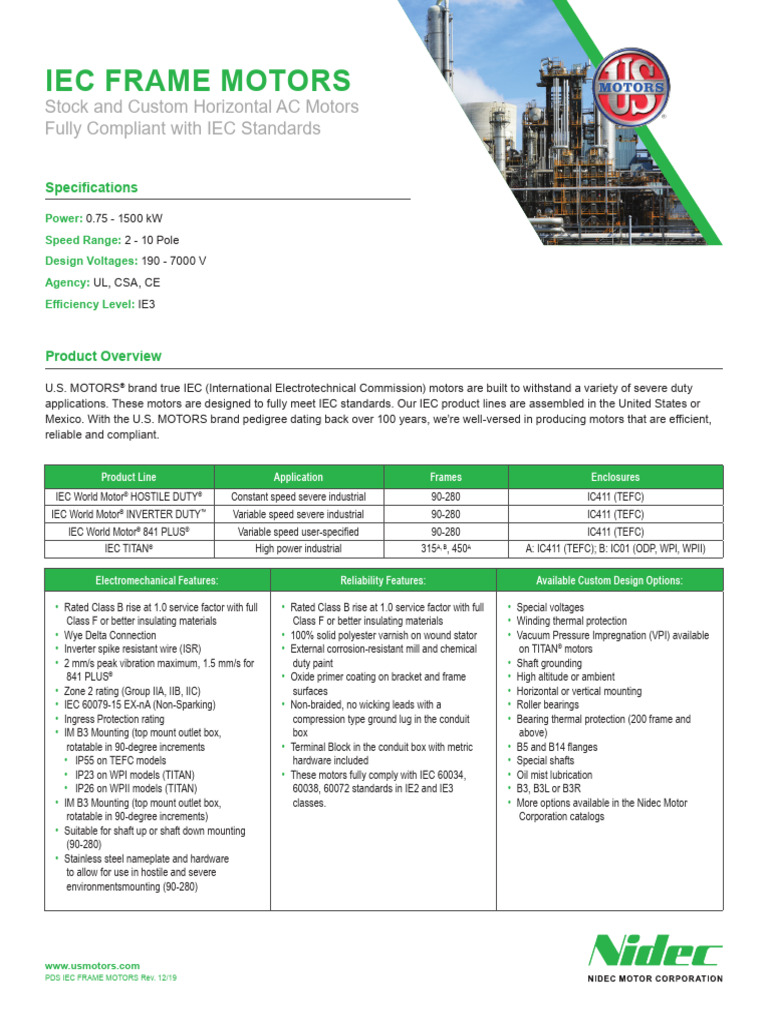 IEC Frame Motors PDS | PDF | Power Inverter | Electricity