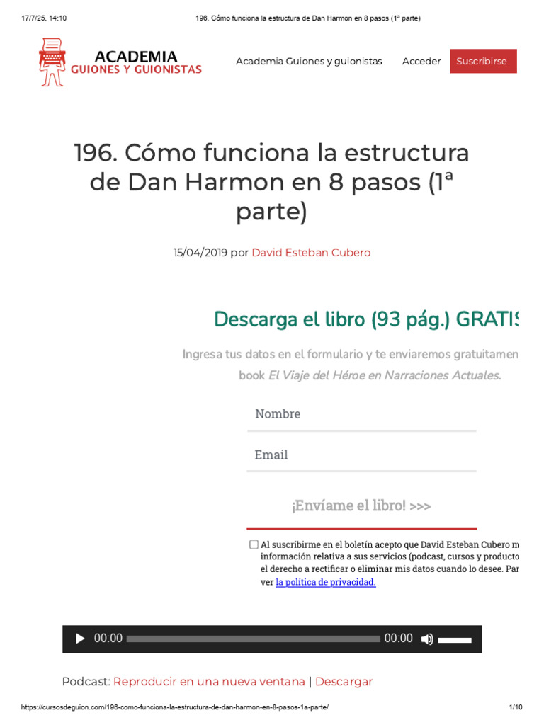 Estructura de Dan Harmon en 8 pasos | PDF