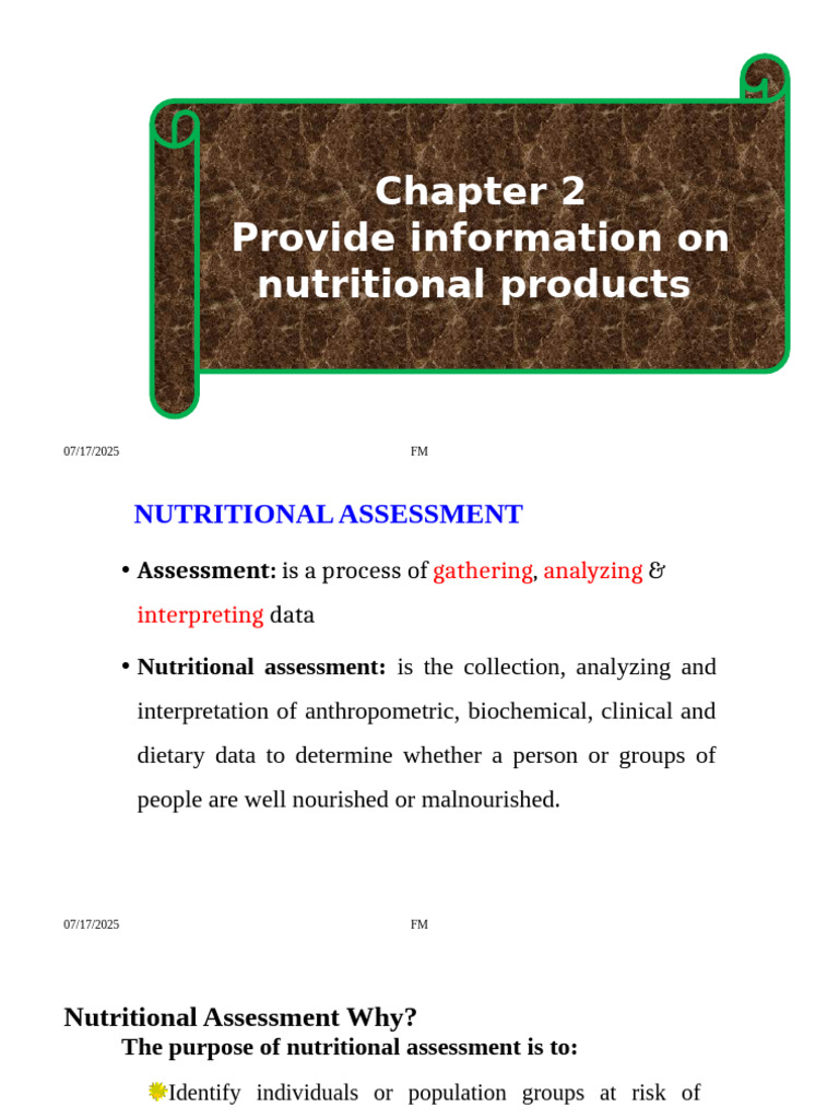 Nutritional Assessment Techniques Guide | PDF | Anthropometry ...