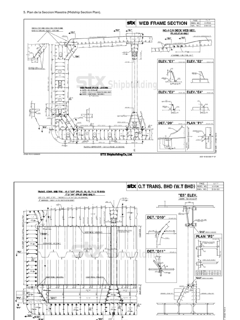 Plan de La Seccion Maestra - Midship Section Plan | PDF
