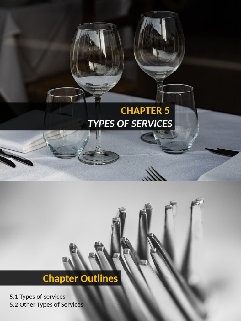 Week 5 - Chapter 5 - Types of Services | PDF | Tableware | Buffet