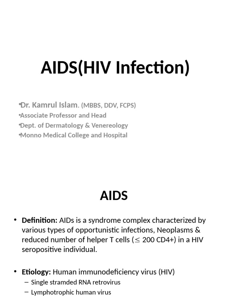 Lecture 19. AIDS (HIV Infection) | PDF | Hiv/Aids | Hiv