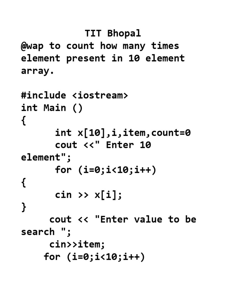 Count Element Frequency in Array | PDF