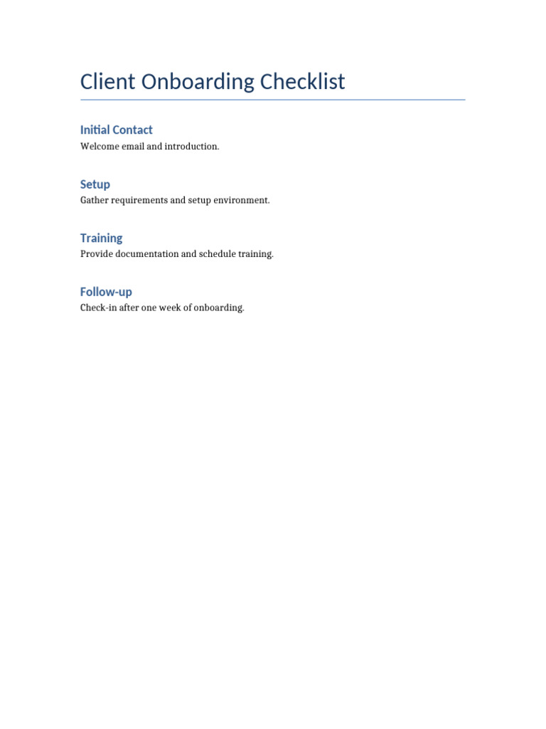 Client Onboarding Checklist | PDF