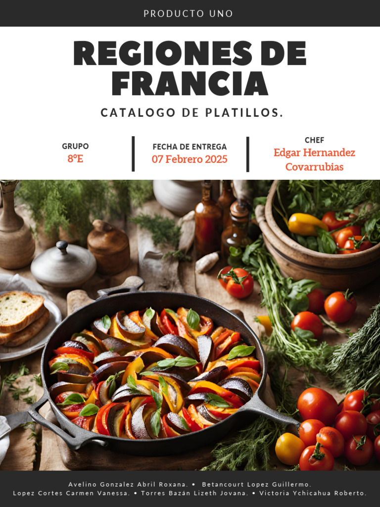 Catalogo de Platillos de Francia. Producto 1 | PDF | Pasteles | Cocina española