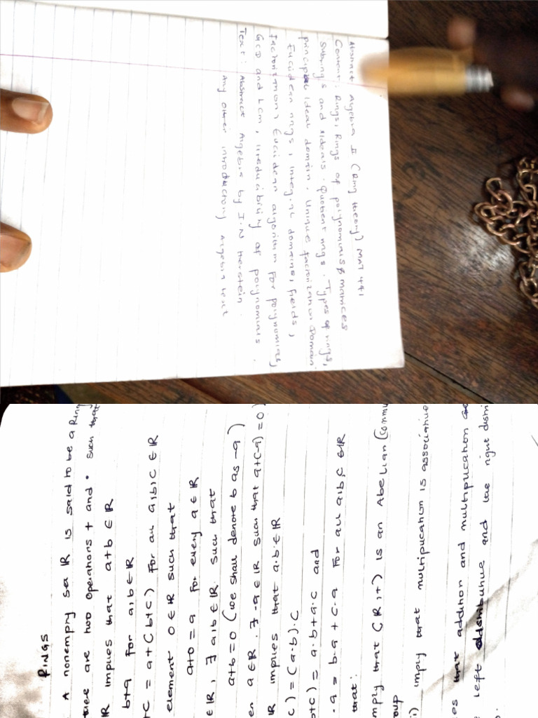 Note On Ring Theory | PDF