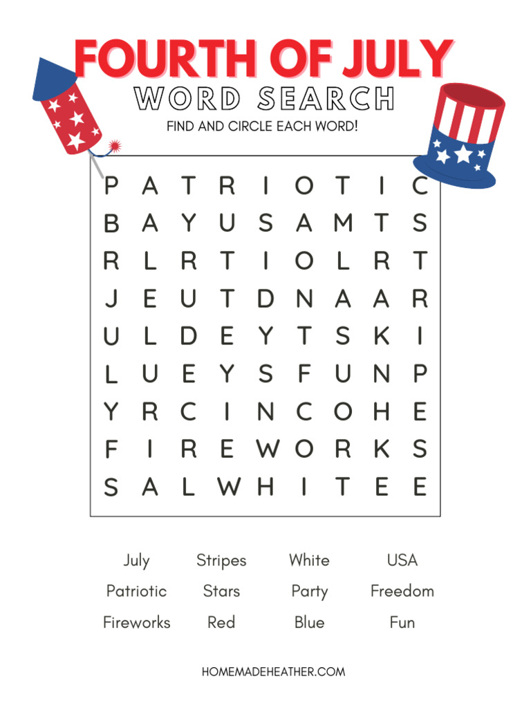 4th of July Word Search | PDF