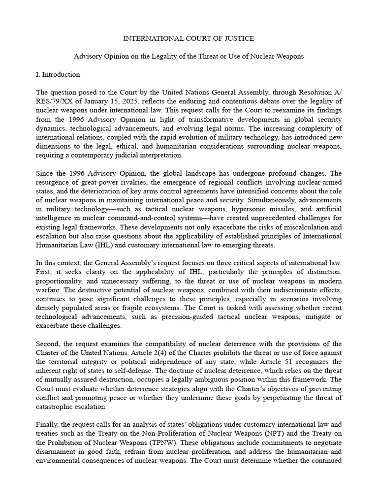 AMIMUN ICJ Advisory Opinion | PDF | Treaty On The Non Proliferation Of ...