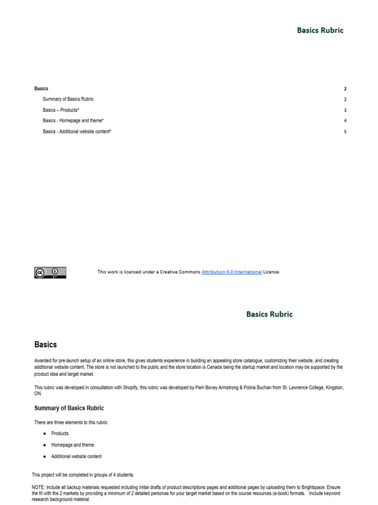 MICR1422 Basics Rubric W25 | PDF | Creative Commons | Computing