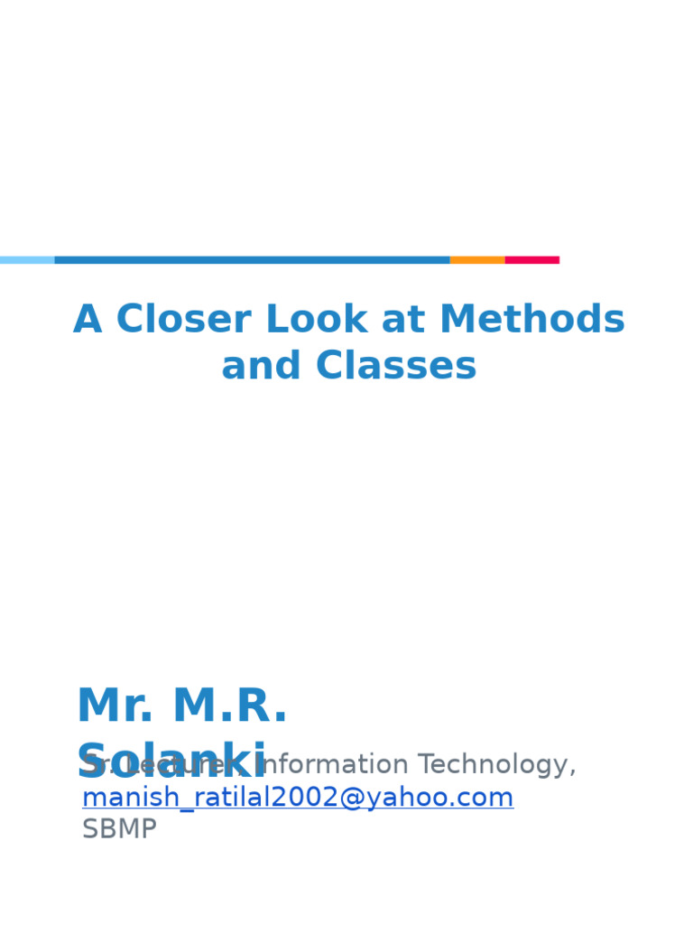 5 A Closer Look at Methods Classes | PDF | Parameter (Computer ...