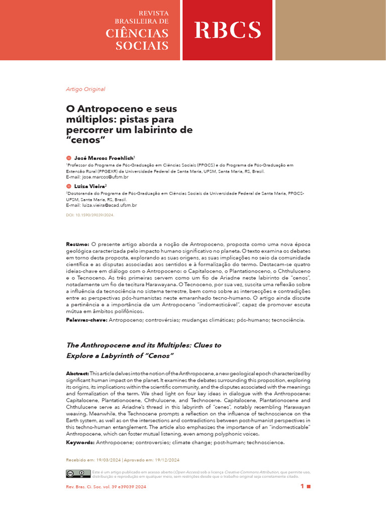 Antropoceno - Multiplos Cenos | PDF | Antropoceno | Simbiose
