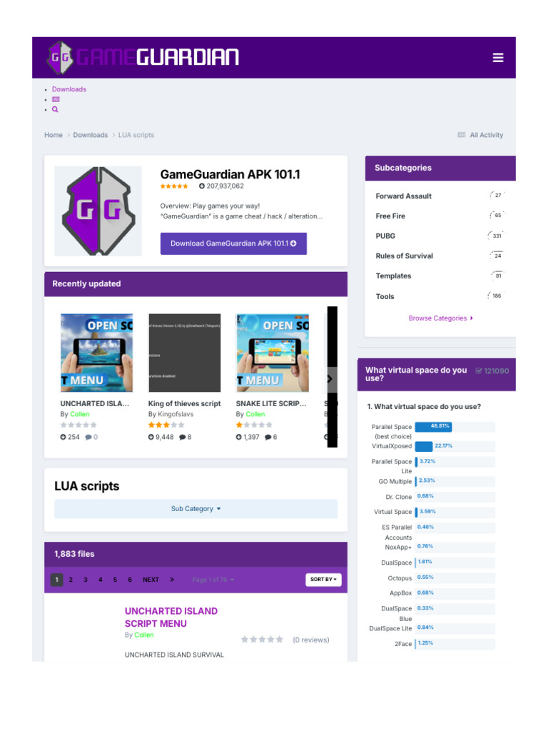 LUA Scripts - GameGuardian | PDF | Gaming | Video Games