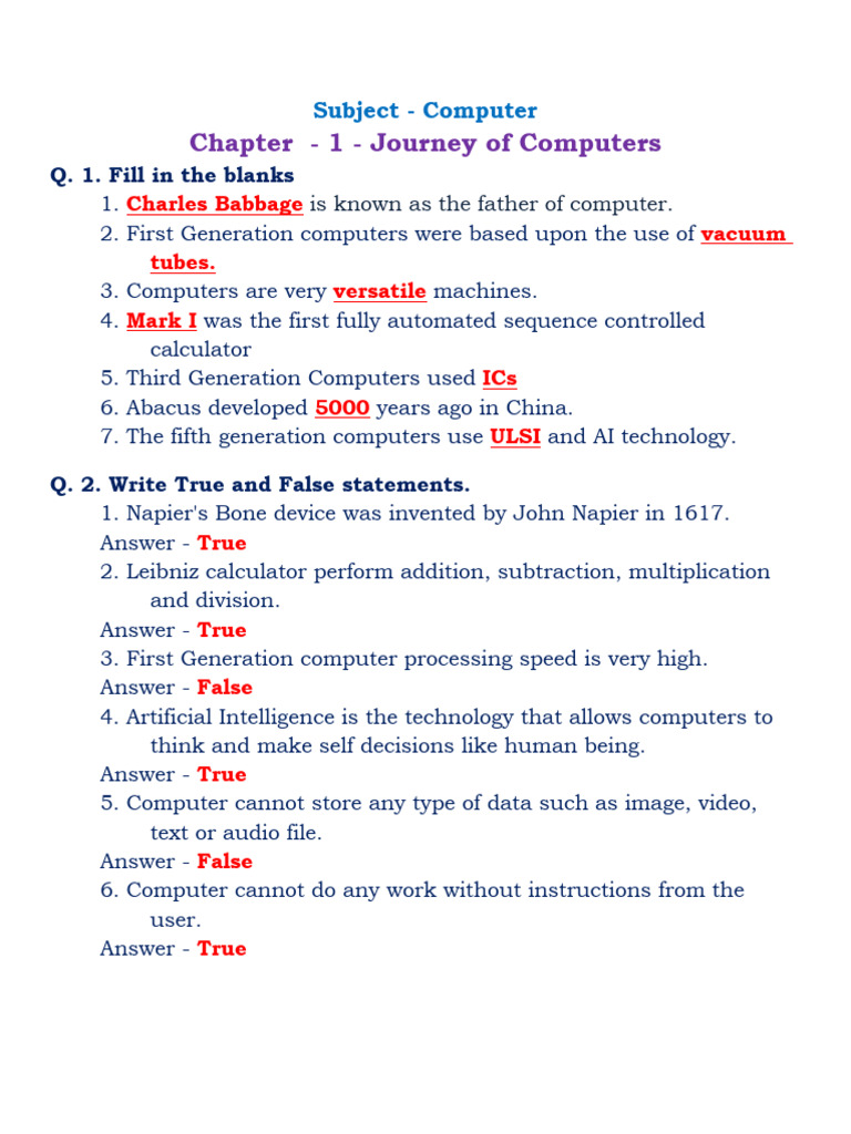 Chapter 1 Journey of Computers | PDF | Information And Communications Technology | Office Equipment