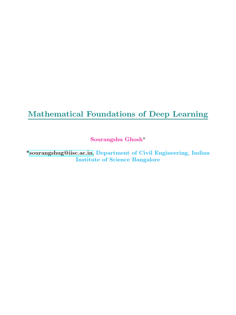 Mathematical Foundations of Deep Learning | PDF | Deep Learning ...