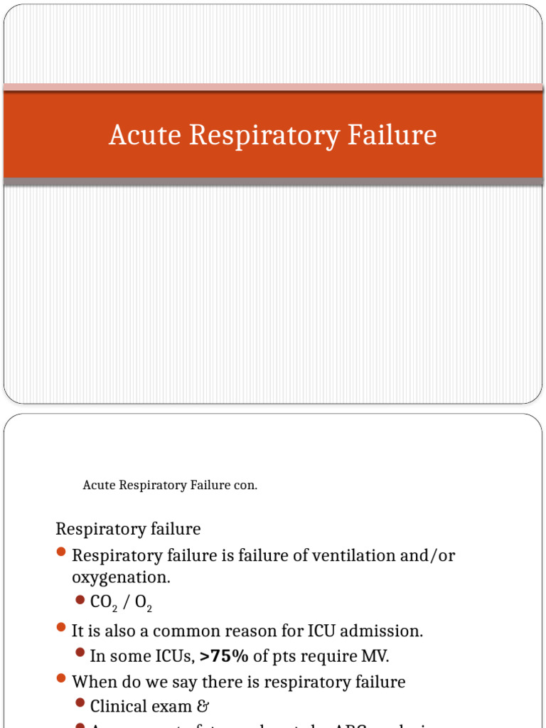 Respiratory Failure and MV | PDF | Respiratory Diseases | Intensive ...