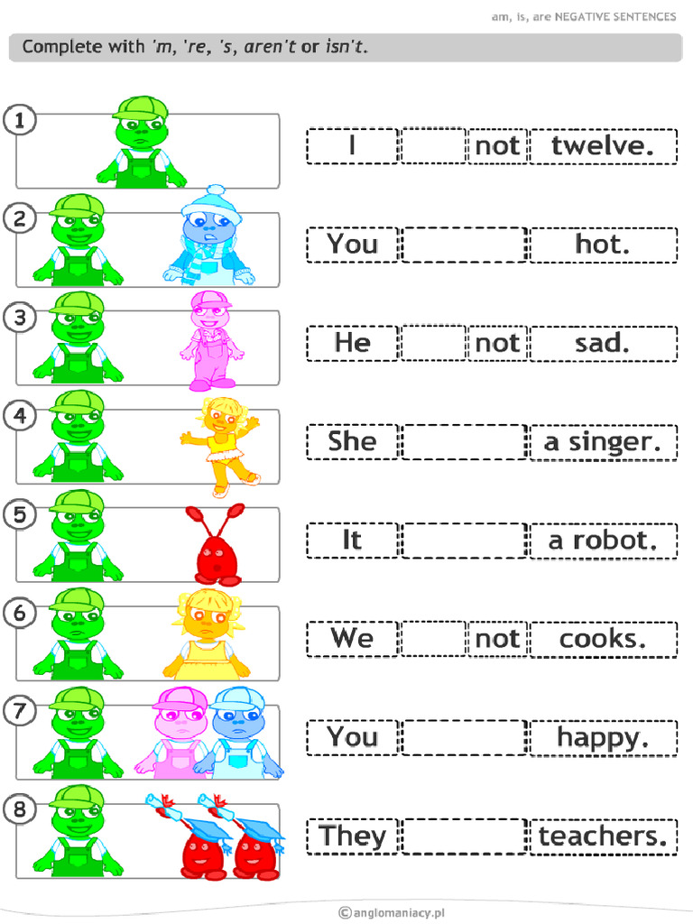 Verbs Be Worksheets 8 | PDF