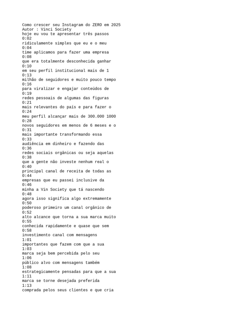 Como Crescer Seu Instagram Do ZERO | PDF