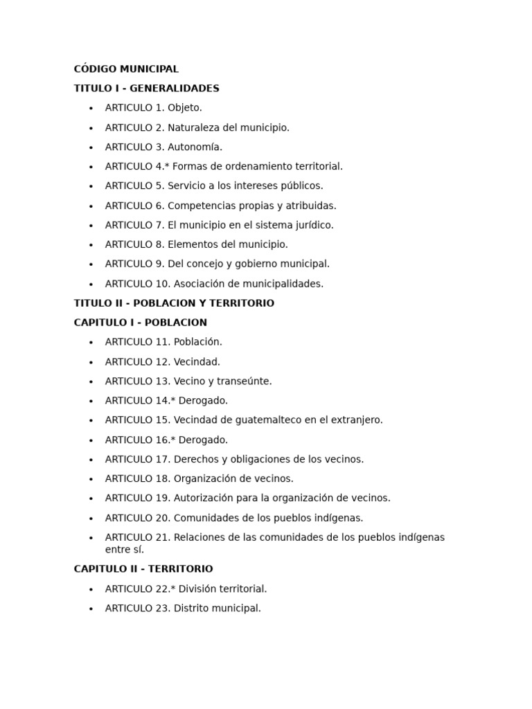 Código Municipal: Estructura y Normas | PDF | Gobierno local | Guatemala