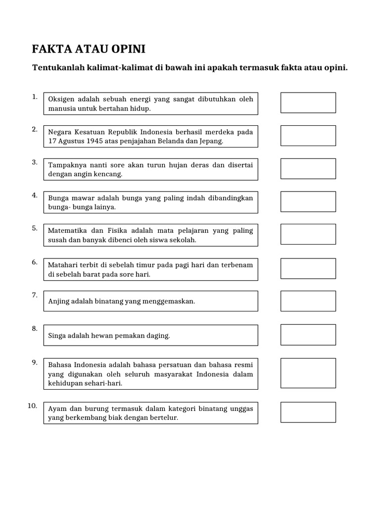 Fakta Atau Opini SLC | PDF