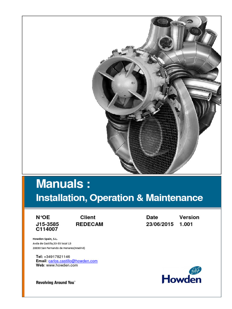 Howden Spain Operation Manual J15-3585 328 | PDF | Bearing (Mechanical ...