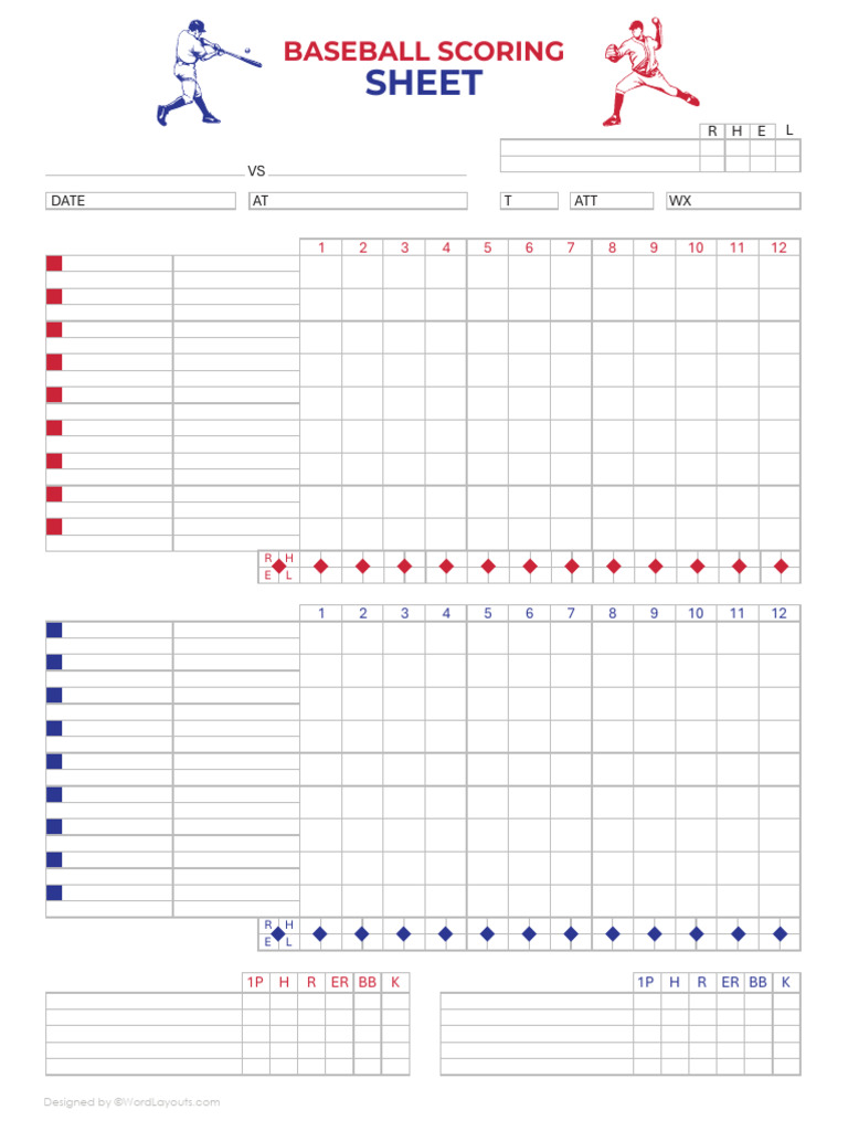 Baseball Scoring Sheet Template 11 #865d040jn 01 | PDF