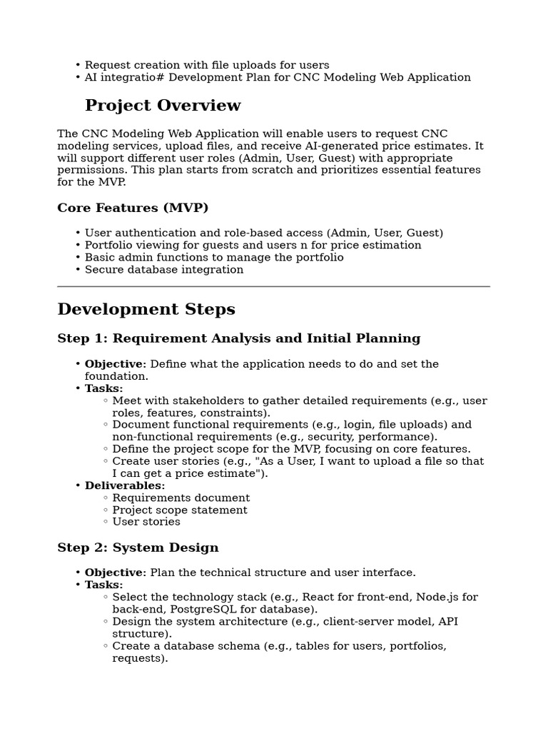 AI-Driven CNC Request System Plan | PDF | Databases | Client–Server Model
