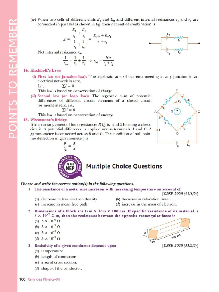 Current Electricity MCQ | PDF