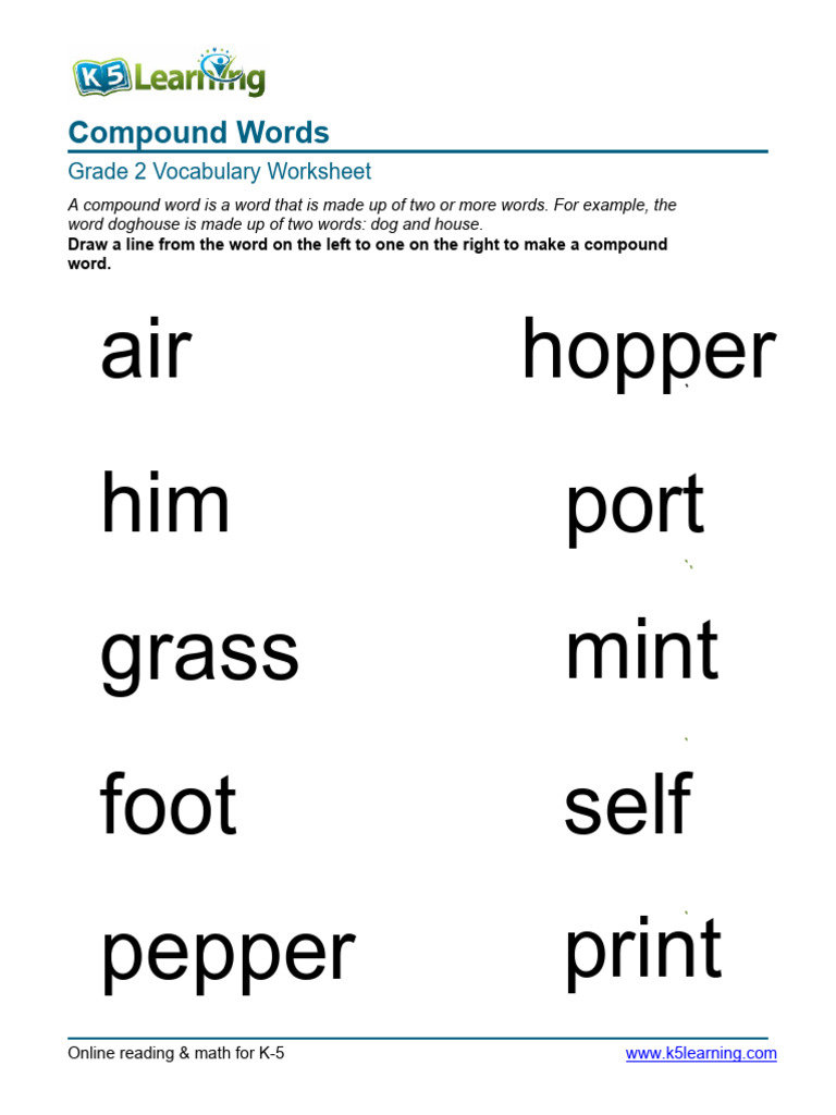 2nd Grade Compound Words 4 | PDF