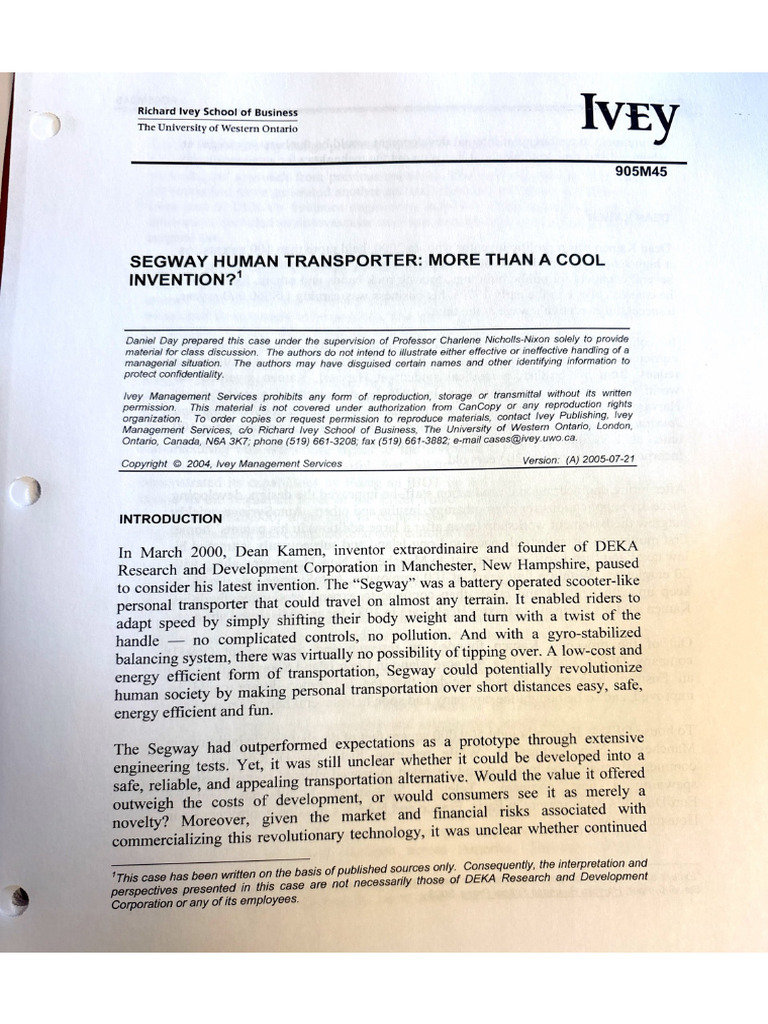 Segway Human Transporter: More Than A Cool Invention? | PDF