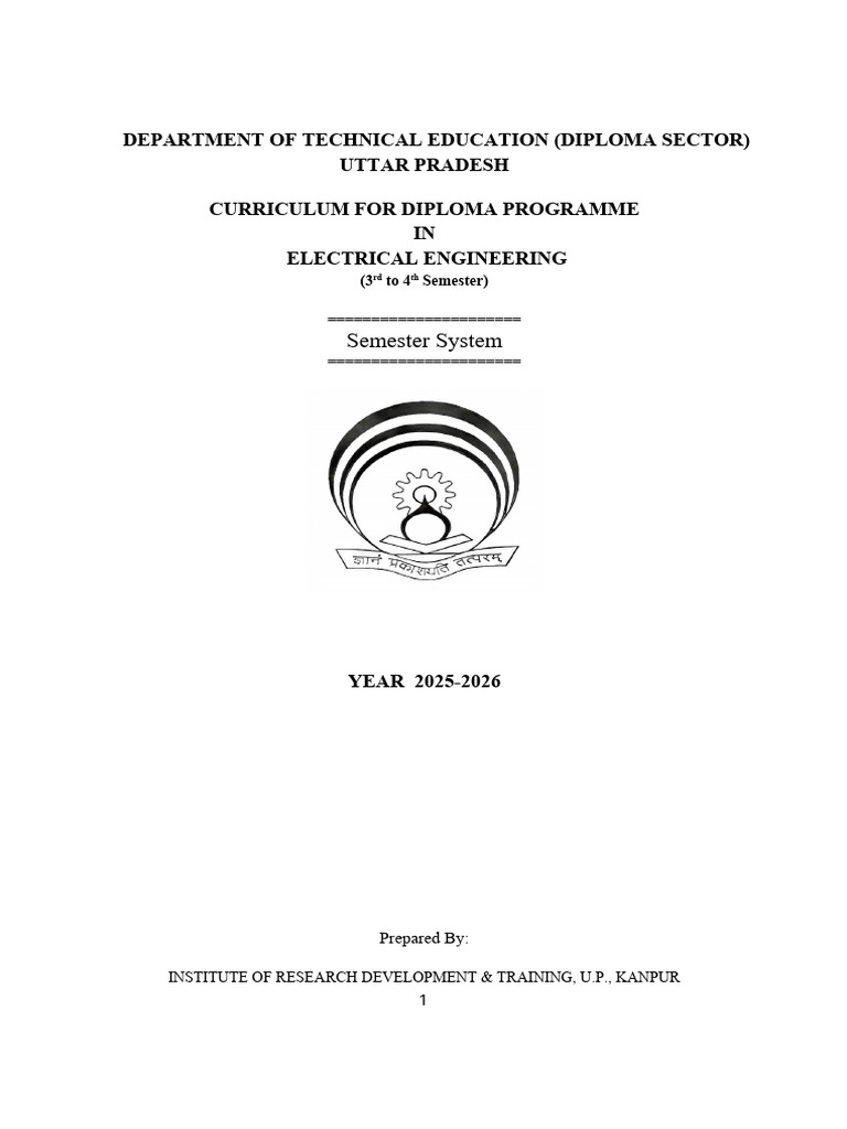 Electrical Engineering Diploma Curriculum | PDF | Power Station ...