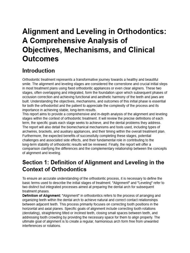 Orthodontic Alignment and Leveling Explained | PDF | Orthodontics ...