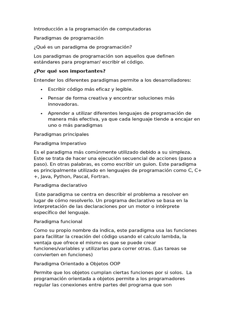 Introducción A La Programación de Computadoras | PDF | Lenguaje de ...