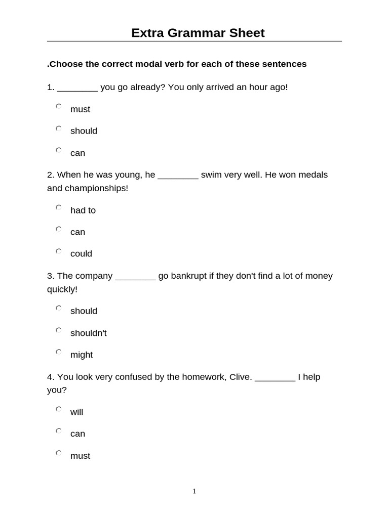 Tutoring Modal Verbs + Future | PDF | Syntax | Grammar