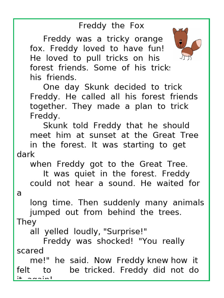 Forest Friends Stories and Comprehension For Early Readers | PDF
