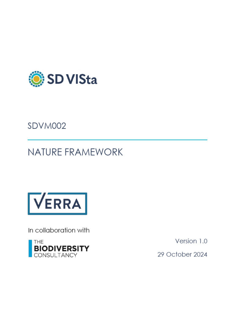 SD VISta Nature Framework v1.0 | PDF | Ecosystem | Biodiversity