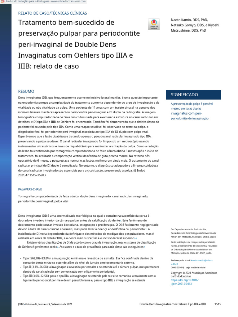 2021 - 2 Dens Invaginatus Tipo III No Mesmo Dente - En.pt | PDF | Dente ...