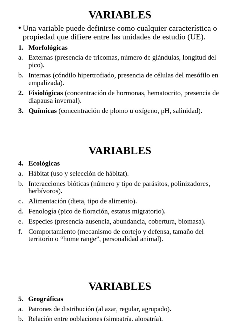 ¿que Es Una Variable Pdf Ecología Habitatemk 8747