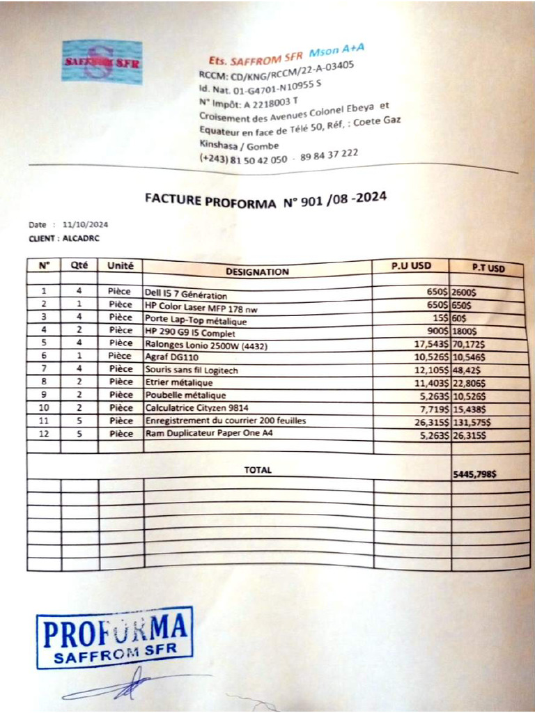 Facture Proforma | PDF
