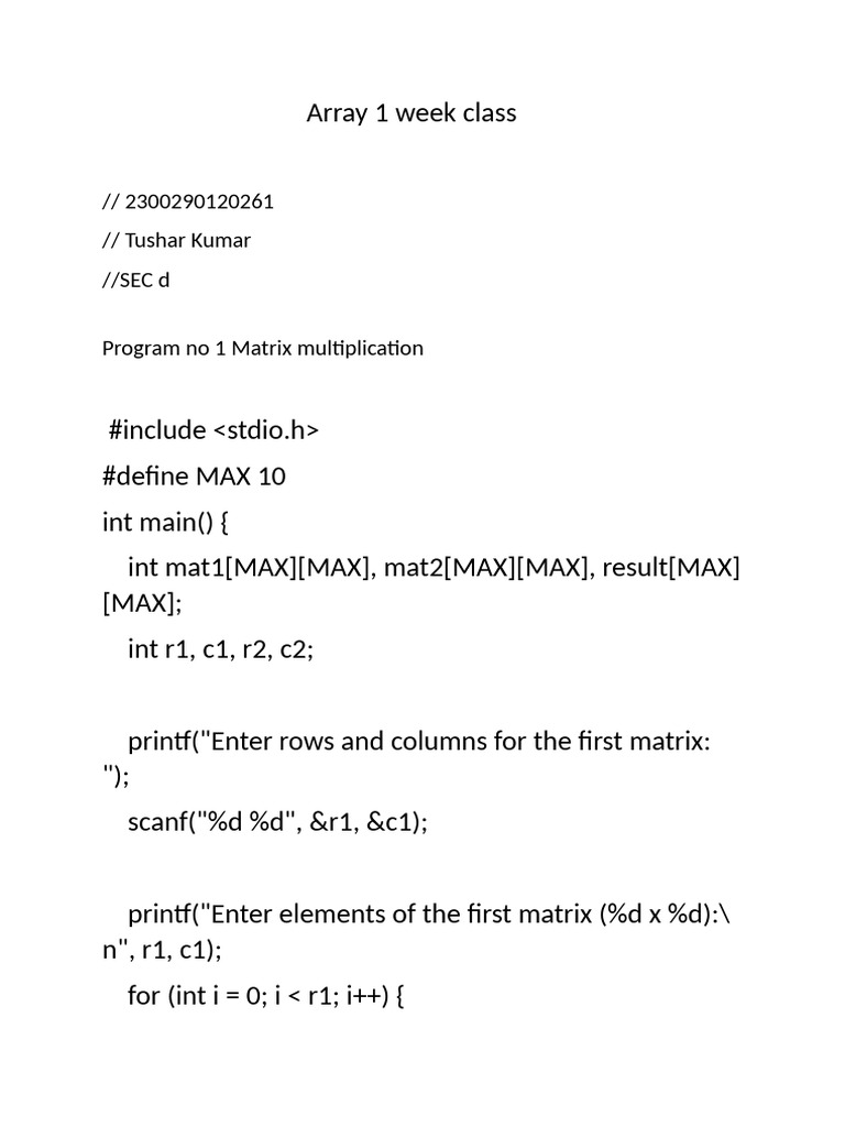 Tushar 261 3d Array Class | PDF | String (Computer Science) | Matrix (Mathematics)